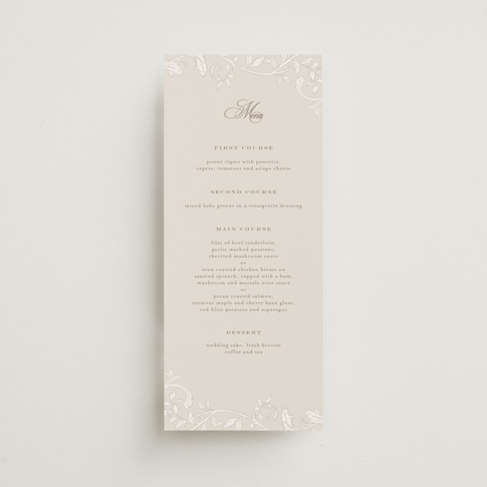 vintage flourishes Long Menus by BR Designs | Minted