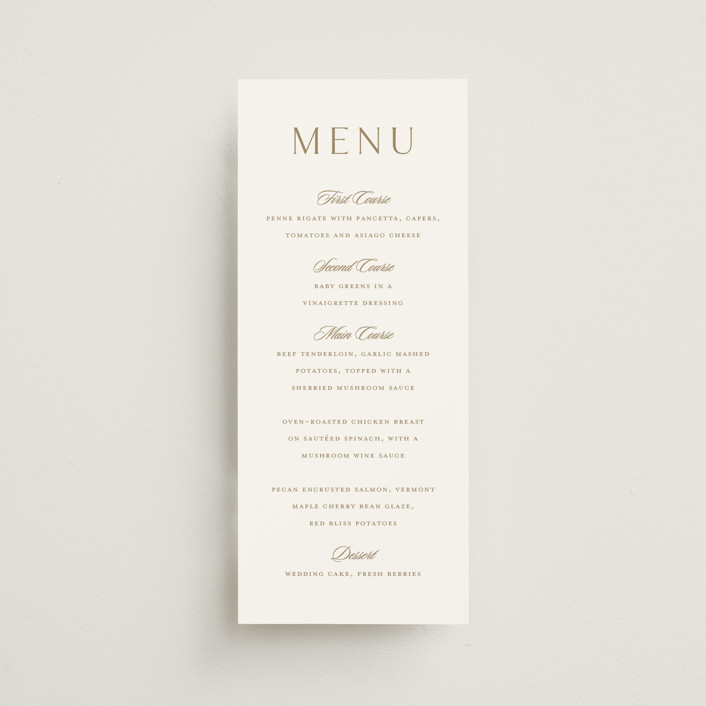 Classic decorum Long Menus by Stacey Meacham | Minted