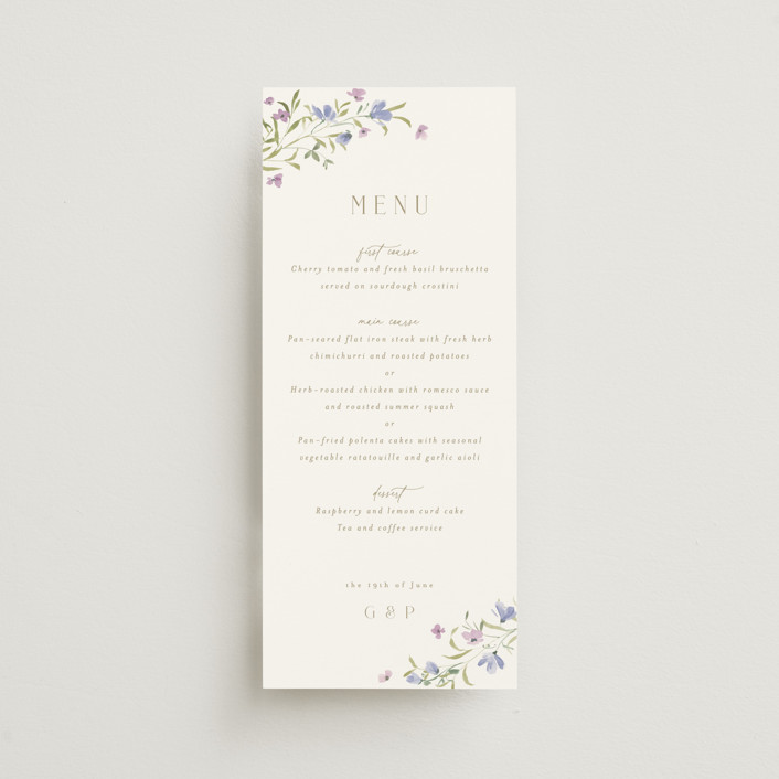 Sweeping Meadow Long Menus by Everett Paper Goods | Minted