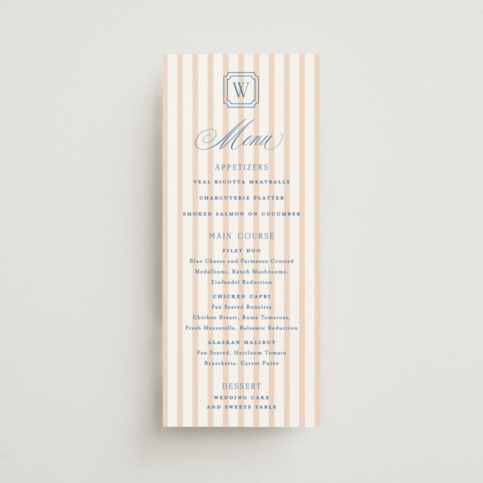 Preppy Long Menus by Erin German | Minted