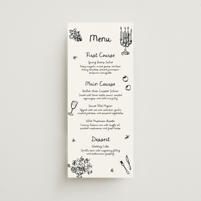Inky Long Menus by Cass Loh | Minted