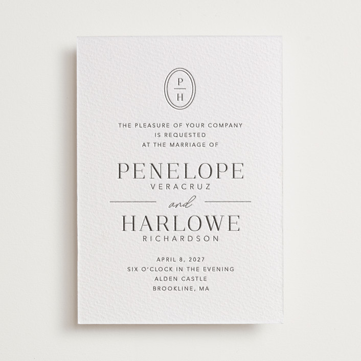Cosmopolitan Letterpress Wedding Invitations by Meagan Christensen | Minted