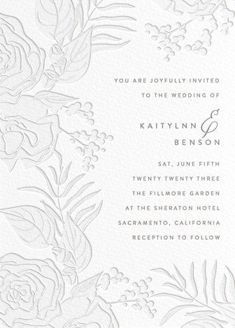 Floral Border Letterpress Wedding Invitations by Haley Warner | Minted
