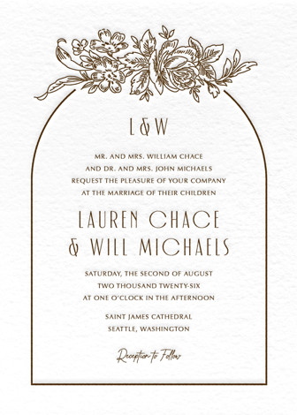 Vintage Arch Letterpress Wedding Invitations by Stellax Creative | Minted