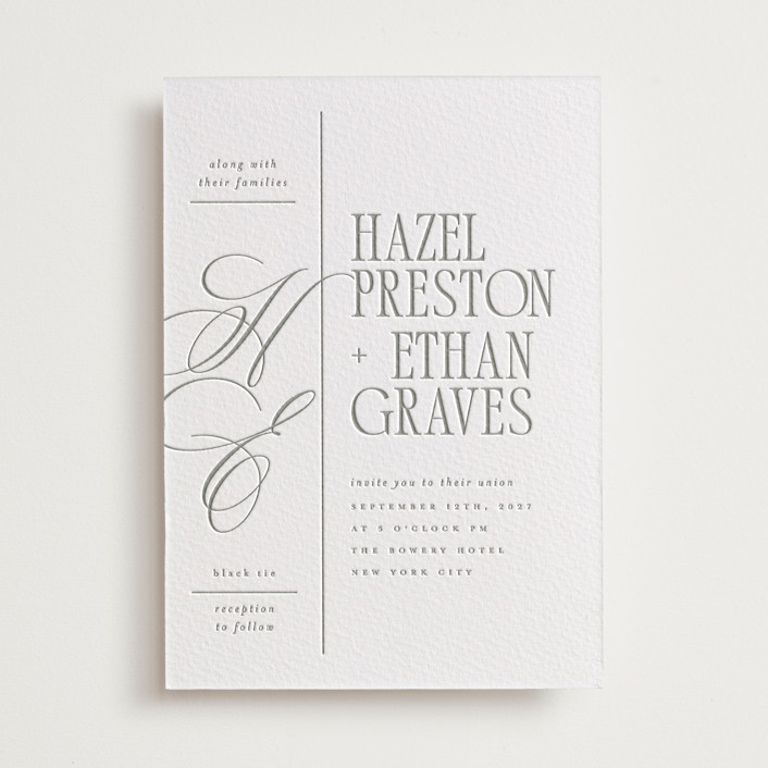 Sidebar Letterpress Wedding Invitations by Everett Paper Goods | Minted