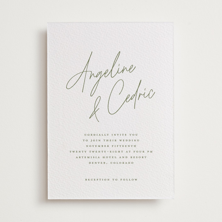 angeline Letterpress Wedding Invitations by chocomocacino | Minted