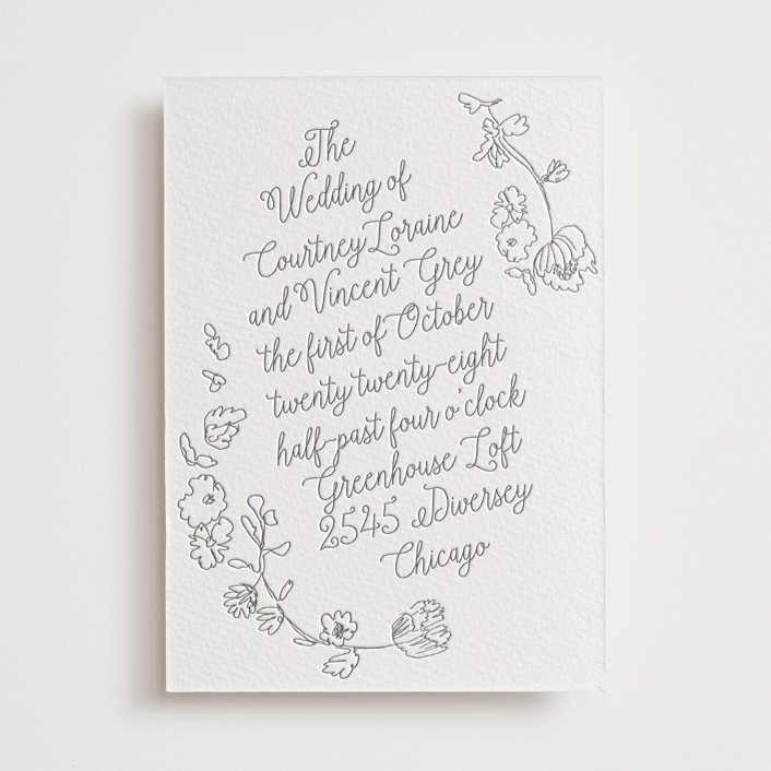 Note Letterpress Wedding Invitations by Baumbirdy | Minted
