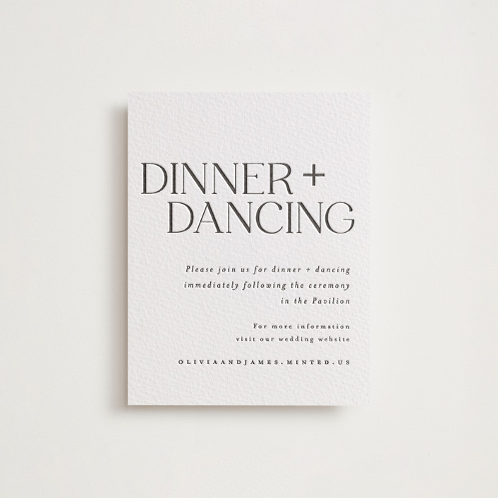 Bold Names Letterpress Reception Cards by Vera Lim | Minted
