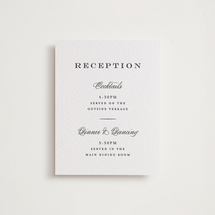 Proper Letterpress Reception Cards by Carolyn MacLaren | Minted