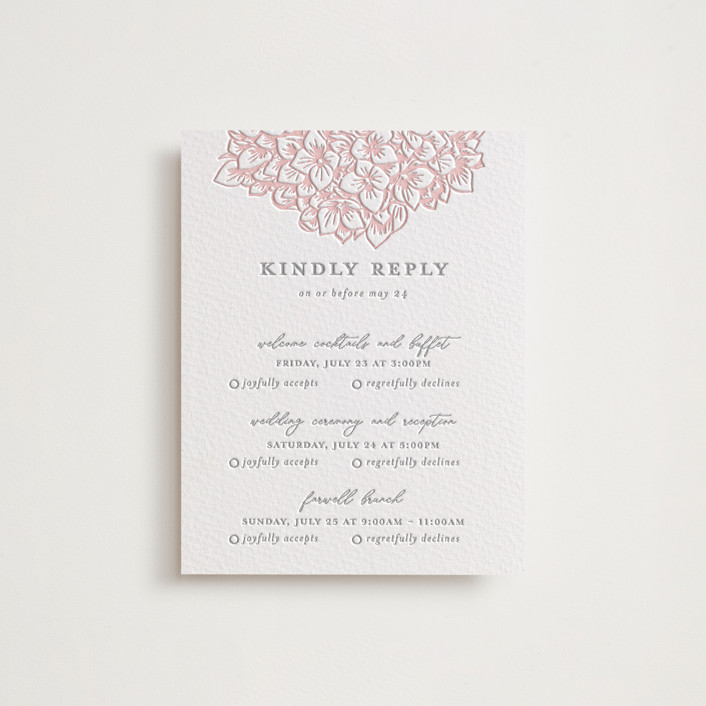 Hydrangea Blooms Letterpress Multi-Event RSVP Cards by Paula Pecevich ...