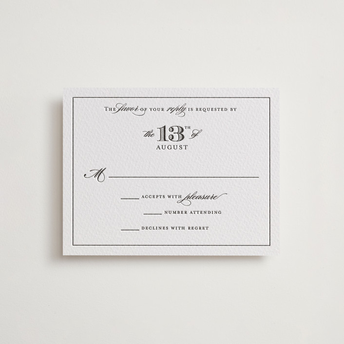 First impression Letterpress RSVP Cards by Kimberly FitzSimons | Minted