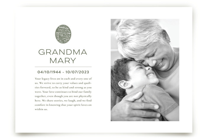 Legacy Touch Framed Memorial Legacy Touch 8x10 Matted Custom Print by ...