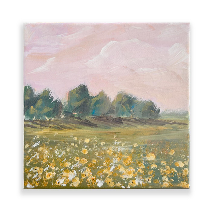 Yellow Field Original Painting by Lindsay Megahed | Minted
