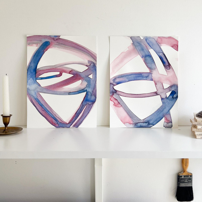 Unicorn Cell Pair Original Painting by Mary Gaspar | Minted