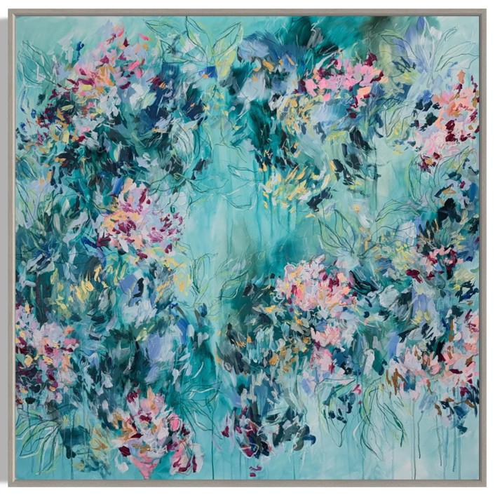 “Planted by the Waters” - 48x48 Original Abstract Floral Painting ...