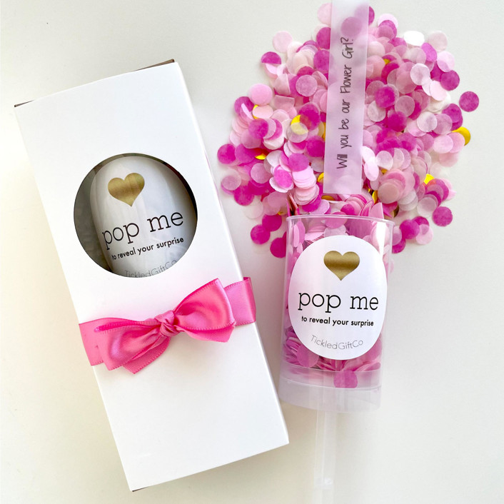 Flower Girl Confetti Popper Proposal - Pretty in Pink Bridesmaid gifts ...