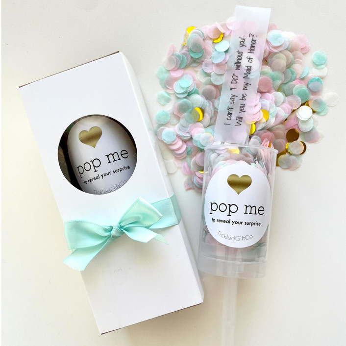 Maid of Honor Confetti Popper Proposal - Pastel Bridesmaid gifts by ...