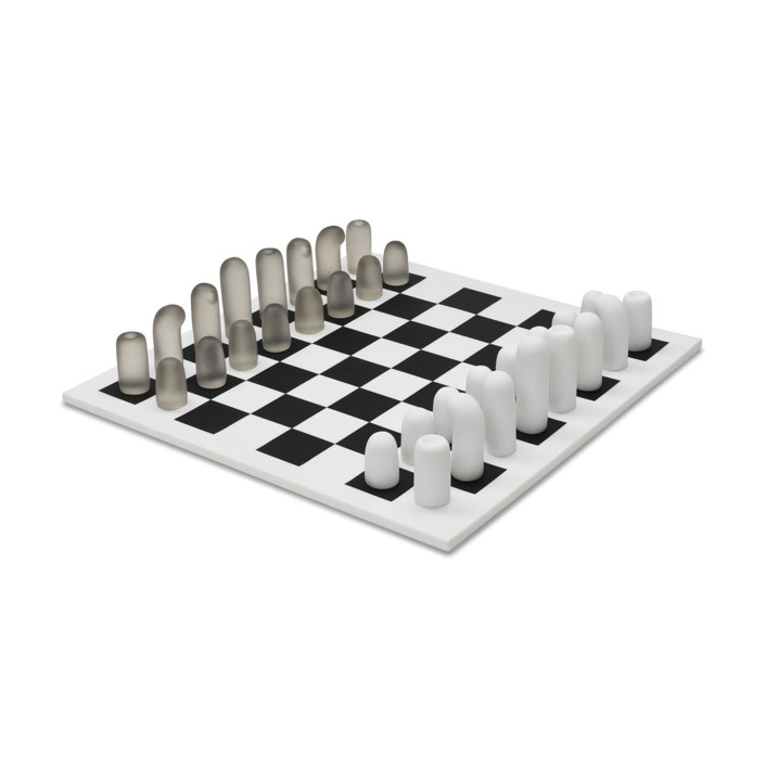 Noodle Chess & Checkers Set Black & White Decorative Object by Tina ...