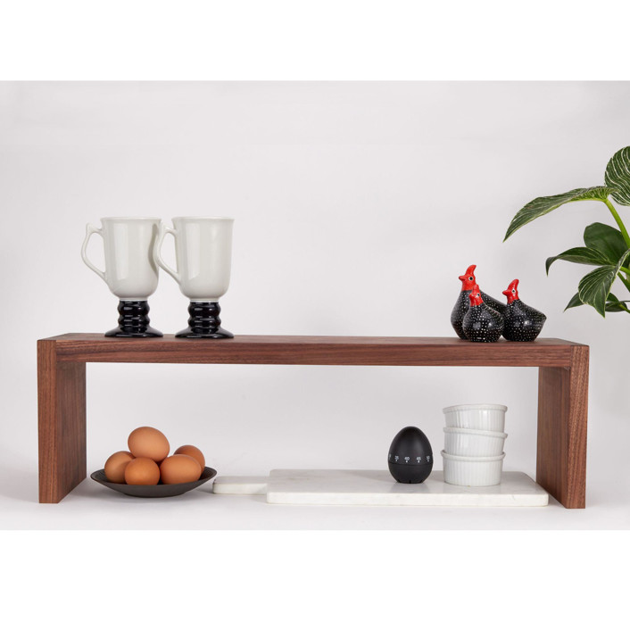 Medium Walnut Kitchen Shelf Riser Decorative Shelves by Reds Wood ...