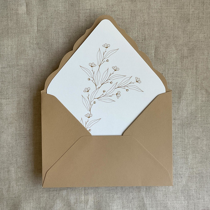 Jessica minimalist gold envelope liner for A7 euro flap envelope | pack ...