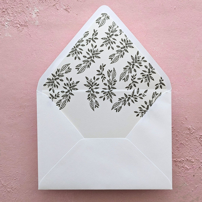 Botanical Greenery Pattern Envelope Liners - Set of 10 Envelope Liners ...