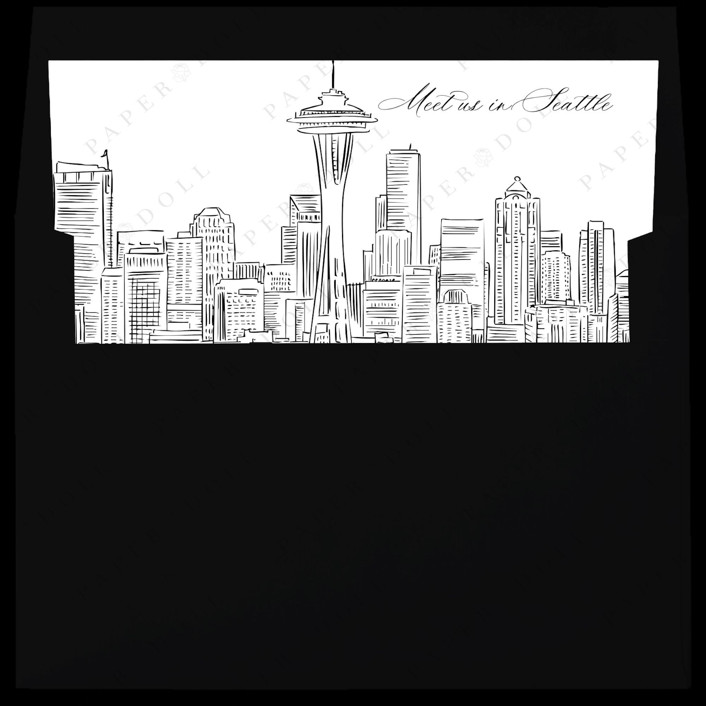 Seattle Skyline Envelope Liner with custom text/saying | Set of 10 ...