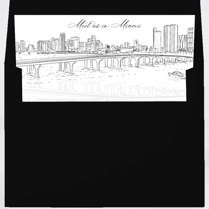 Miami Skyline Envelope Liner with custom text/saying | Set of 10 | For ...