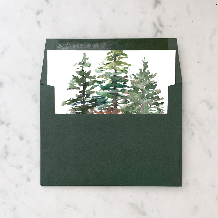 A7 Envelope Liners Winter Christmas Trees (set of 10) Square Envelope ...