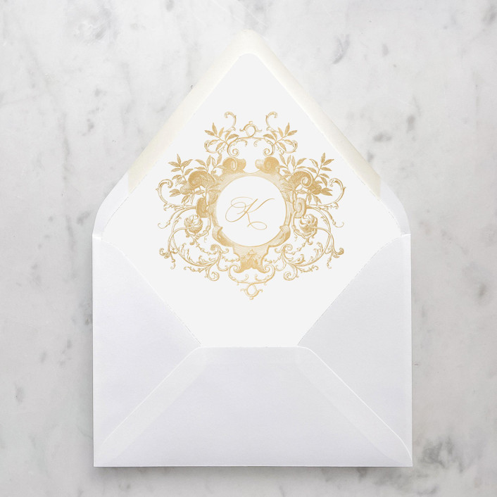 A7 Envelope Liners Scroll Monogram Gold (set of 10) Envelope Liners by ...