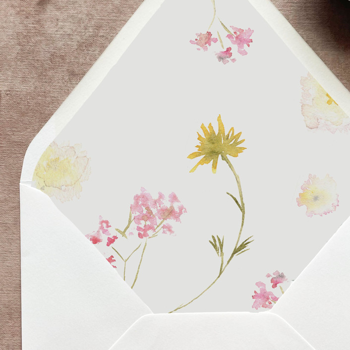Wildflower Watercolor Envelope Liner | Set of 10 | For 5x7” invitations ...