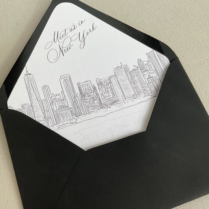 New York City Skyline Envelope Liner | Set of 10 Envelope Liners by ...
