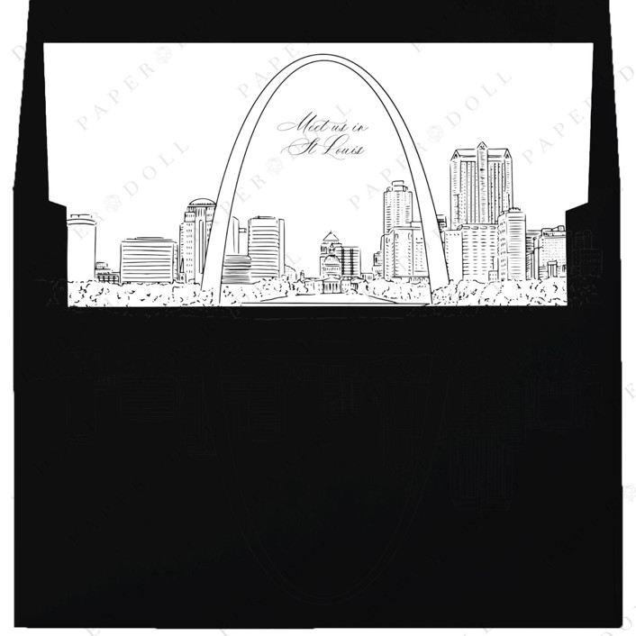 St. Louis Skyline Envelope Liner with custom text/saying | Set of 10 ...