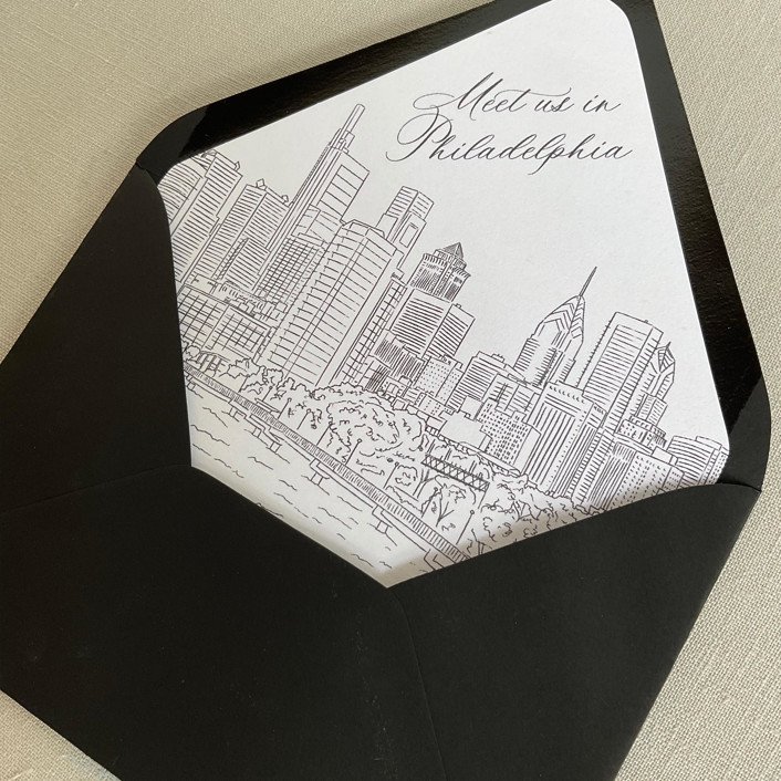 Philadelphia Skyline Envelope Liner | Set of 10 Envelope Liners by ...