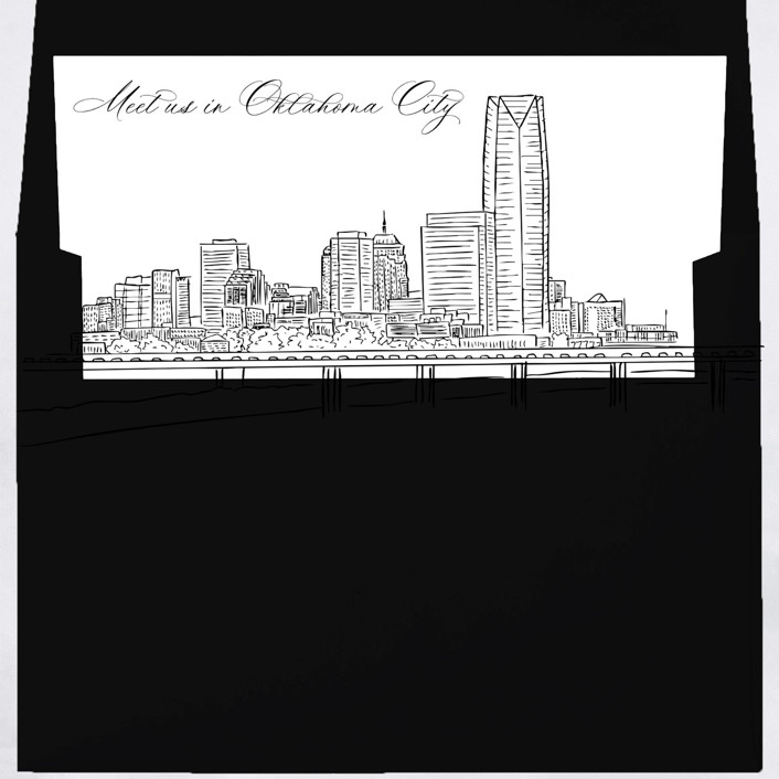 Oklahoma City Skyline Envelope Liner with custom text/saying | Set of ...