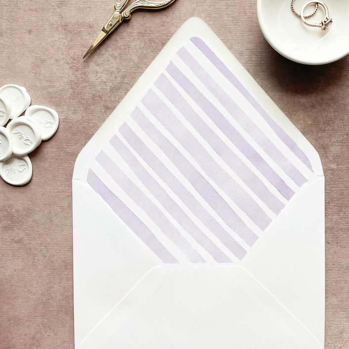 Striped Lavender Envelope Liner | Set of 10 | For 5x7” invitations ...