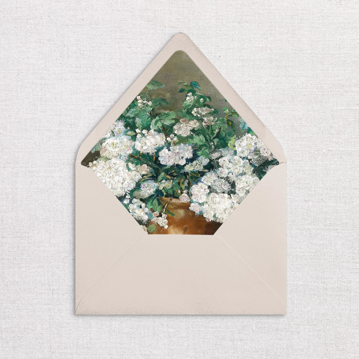 White Florals In Vase, A7 Envelope Liners, Pack of 25 Envelope Liners ...