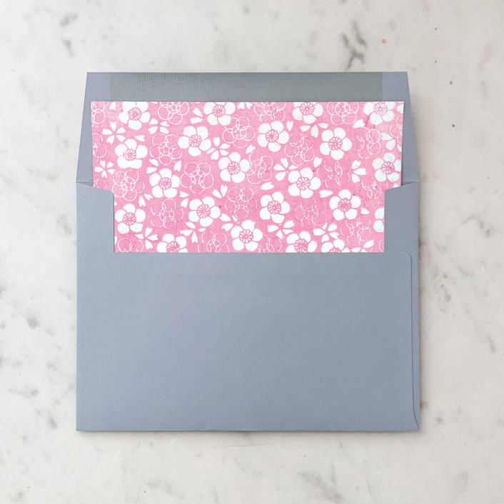 A7 Envelope Liners Baby Pink Flowers Square Flap (set of 10) Envelope ...