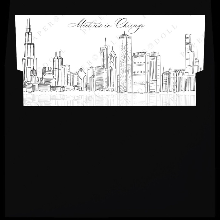 Chicago Skyline Envelope Liner with custom text/saying | Set of 10 ...