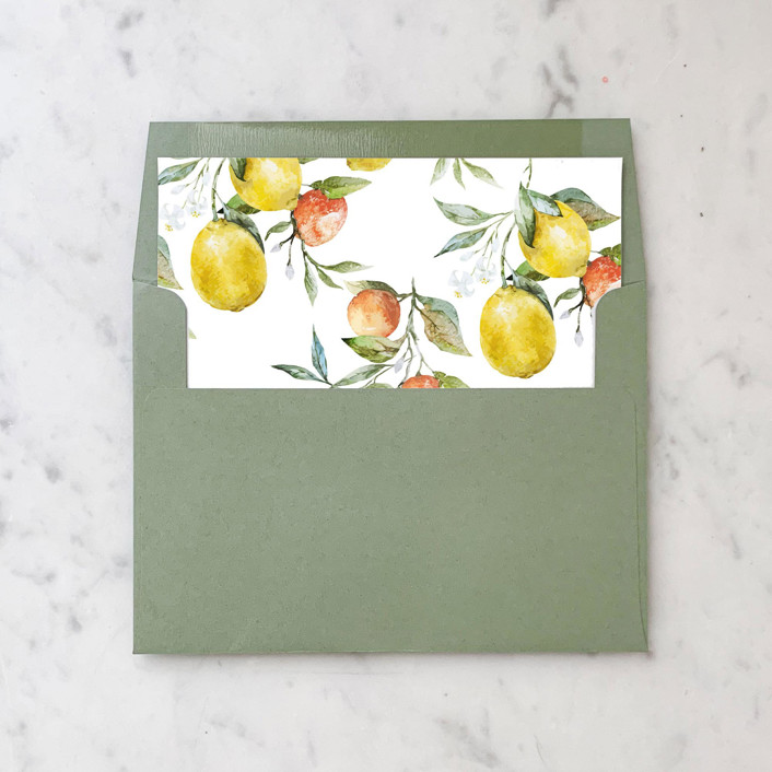 A7 Envelope Liners Lemon Pattern Square Flap (set of 10) Envelope ...