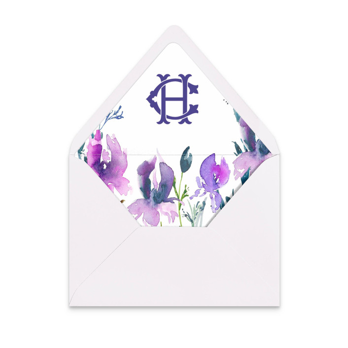 Custom Monogram Iris Envelope Liners | Set of 25 | For A7 envelopes ...
