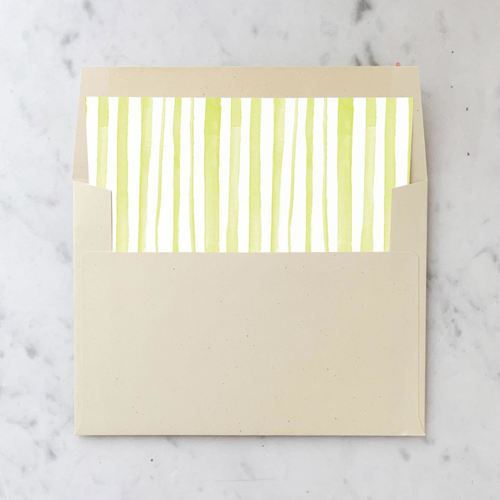 A7 Envelope Liners Chartreuse Green Stripes Square Flap (set of 10 ...