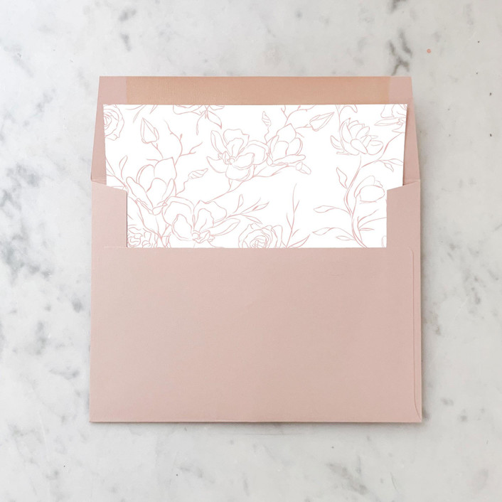 A7 Envelope Liners Pink Flower Sketch Square Flap (set of 10) Wedding ...