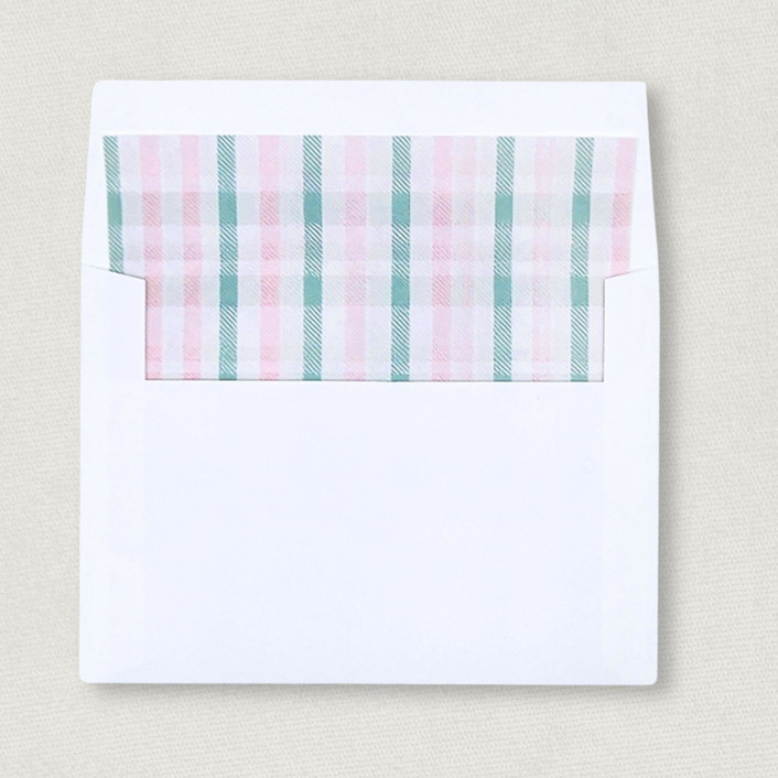 Preppy Pink and Green Plaid Envelope Liners for 5 x 7 Cards (Set of 10 ...