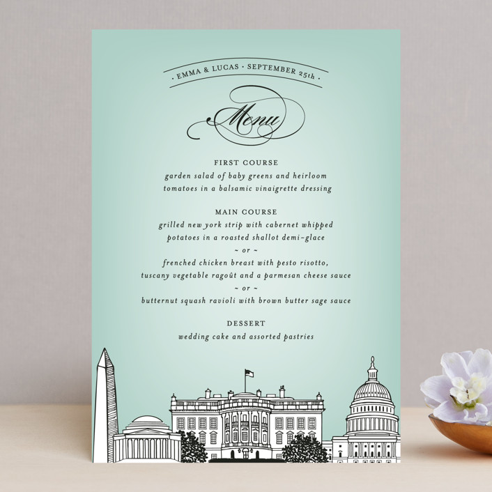 Big City - Washington DC Menus by Hooray Creative | Minted