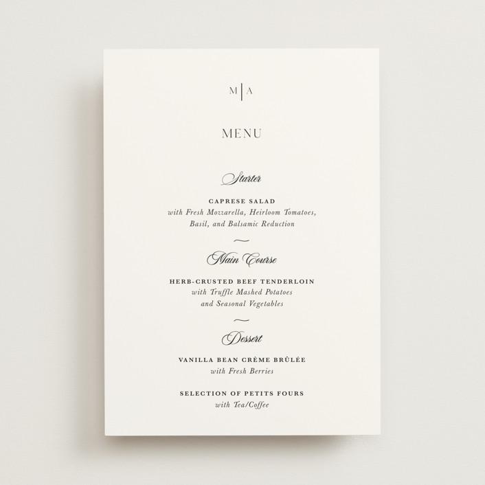 Classic & Timeless Menus by Lucrecia Caporale | Minted