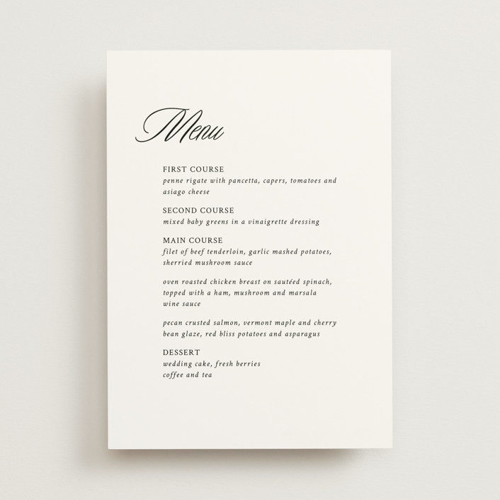 Sophistique Menus by Cindy Reynolds | Minted