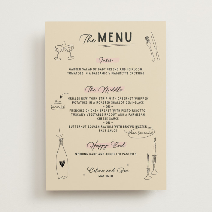 Modern Fairy Tale Menus by Helena Vitto | Minted
