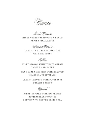 One and Only Menu Cards by Design Lotus | Minted