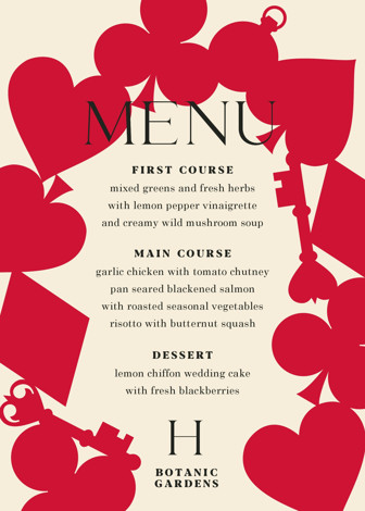 Pair of Hearts from Disney's Alice In Wonderland Menus by Baumbirdy ...