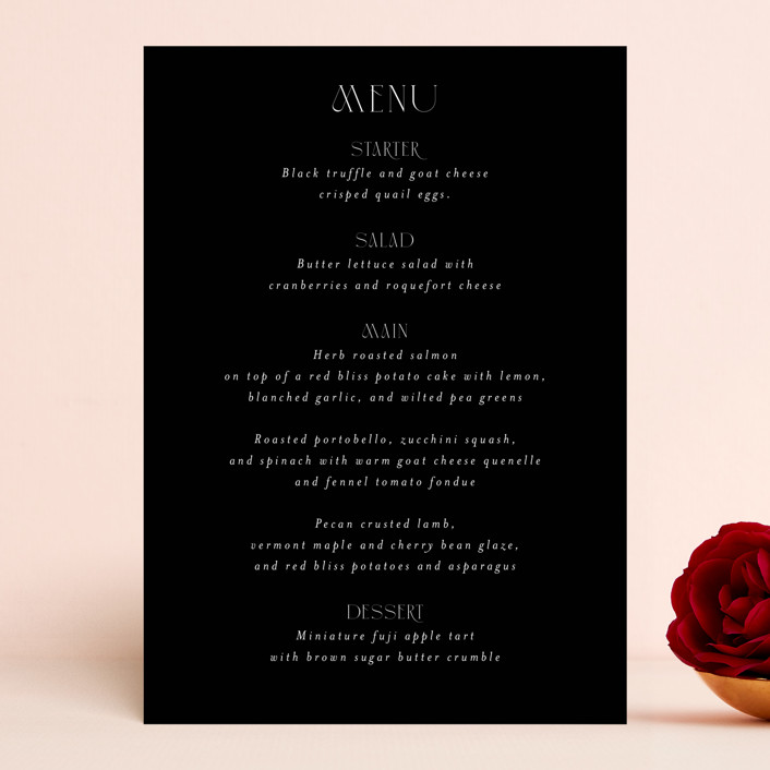Black-Tie Menus by Benita Crandall | Minted